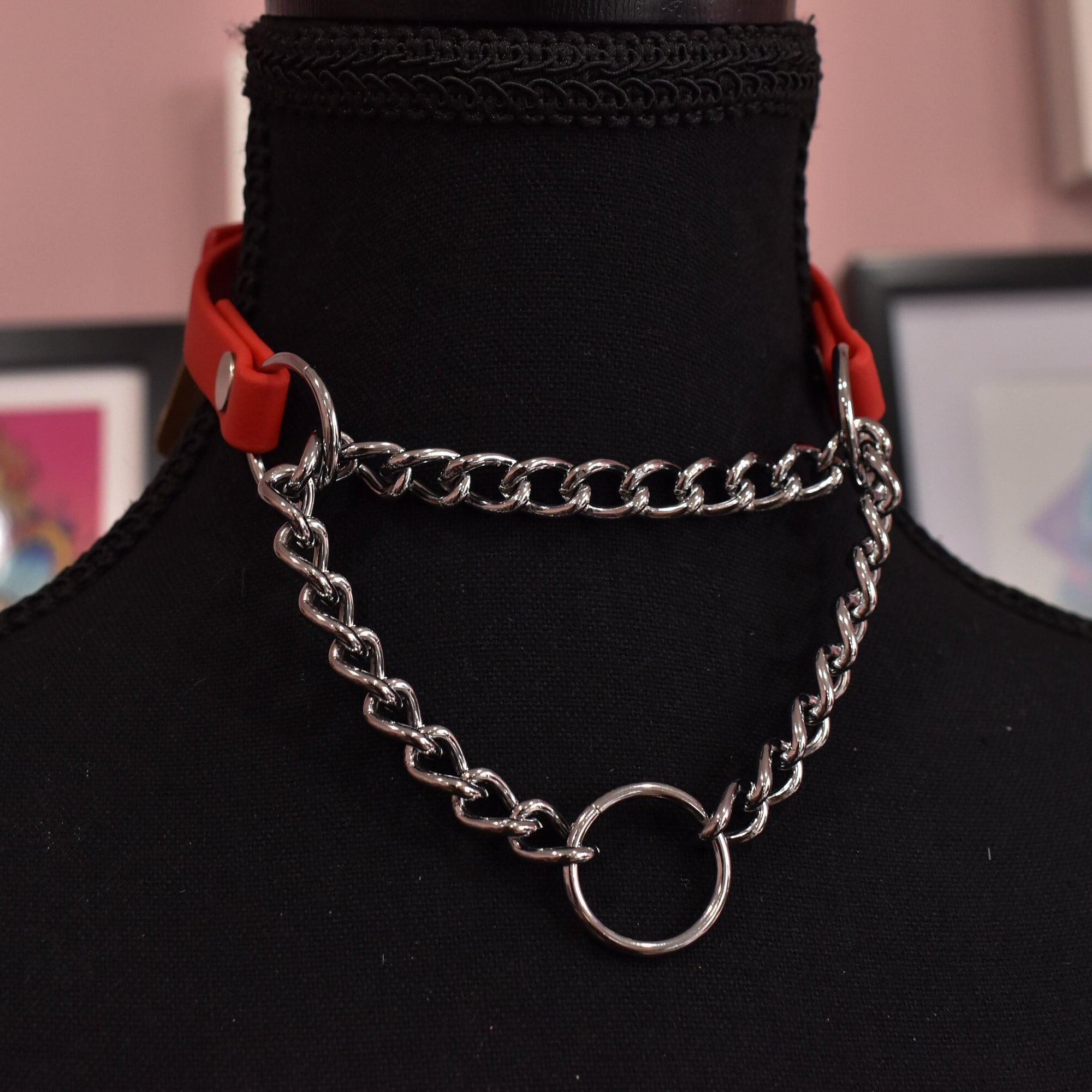 made to your size / red Biothane Martingale 1/2 inch / kitten play col ...